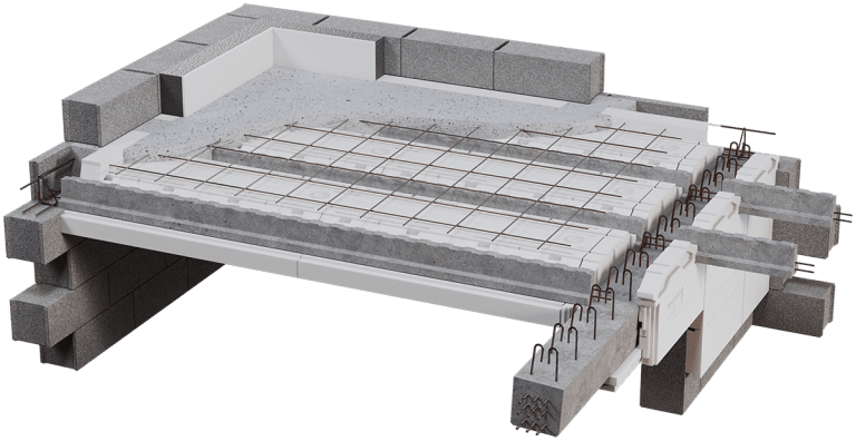 Plancher poutrelle hourdis bois, polystyrène et plastique recyclé | Rector